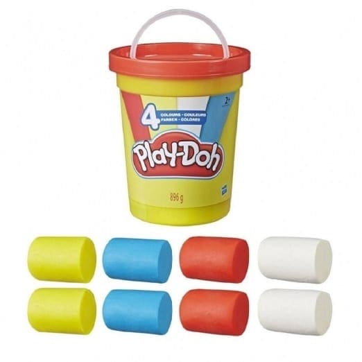 Play-Doh Super Can 4 Colours (Red, Yellow, White, Blue) 896g - www ...